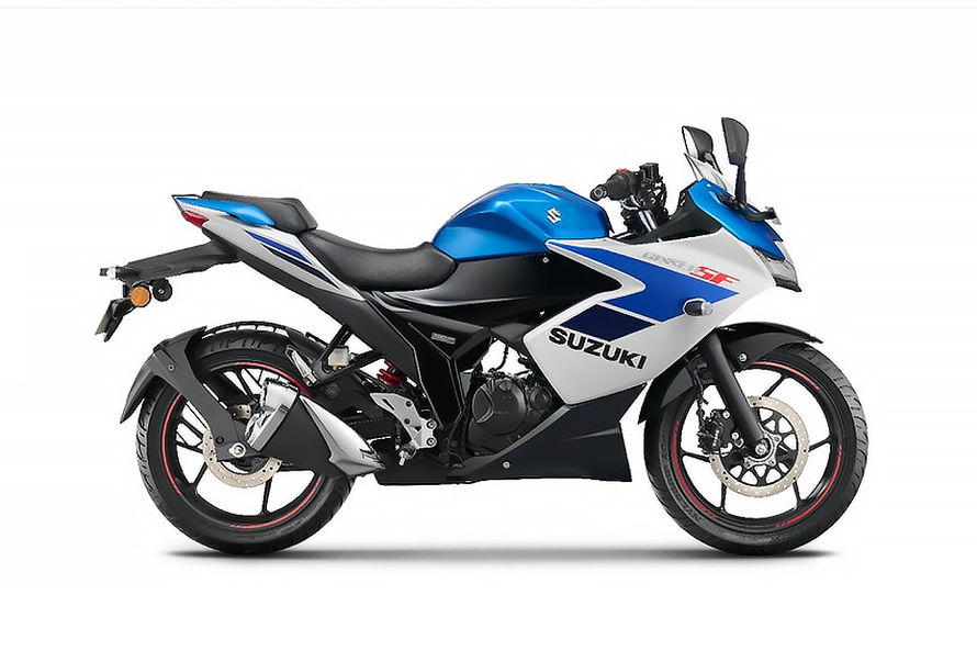 Suzuki Gixxer SF Metallic Triton Blue And Pearl Glacier White Colour ...