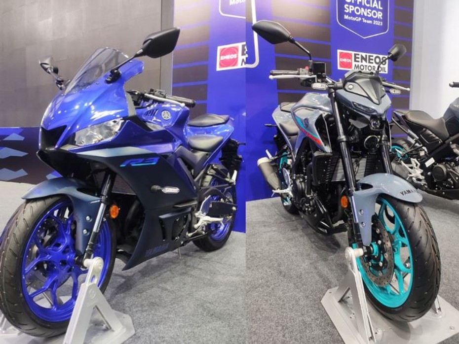 Yamaha MT-03 and R3 showcased at BIC before Indian MotoGP | BikeDekho