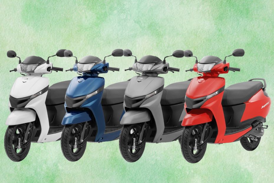 2024 TVS Jupiter 110 Colours Explained: Starlight Blue Gloss, Titanium Grey Matte, Lunar White ...