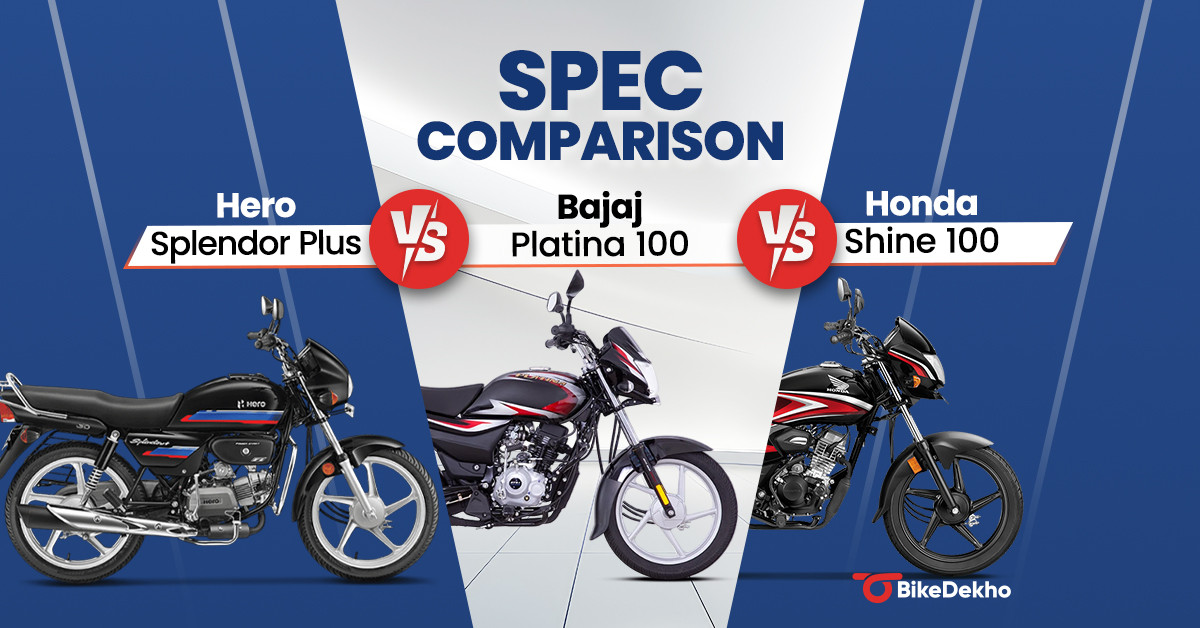 2025 Hero Splendor Plus vs Bajaj Platina 100 vs Honda Shine 100: Spec ...