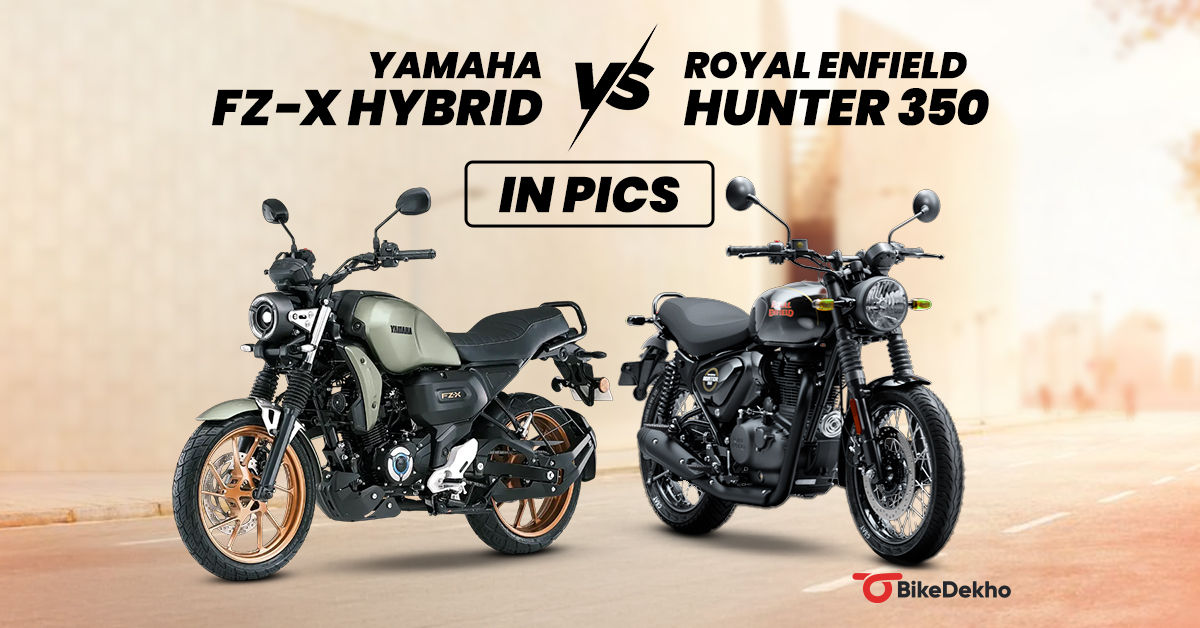 Yamaha FZ-X Hybrid Vs Royal Enfield Hunter 350: Compared In Pics ...