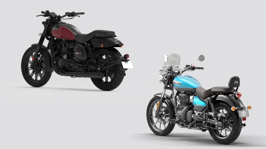 2025 Yezdi Roadster vs Royal Enfield Meteor 350: All Specifications Compared | BikeDekho