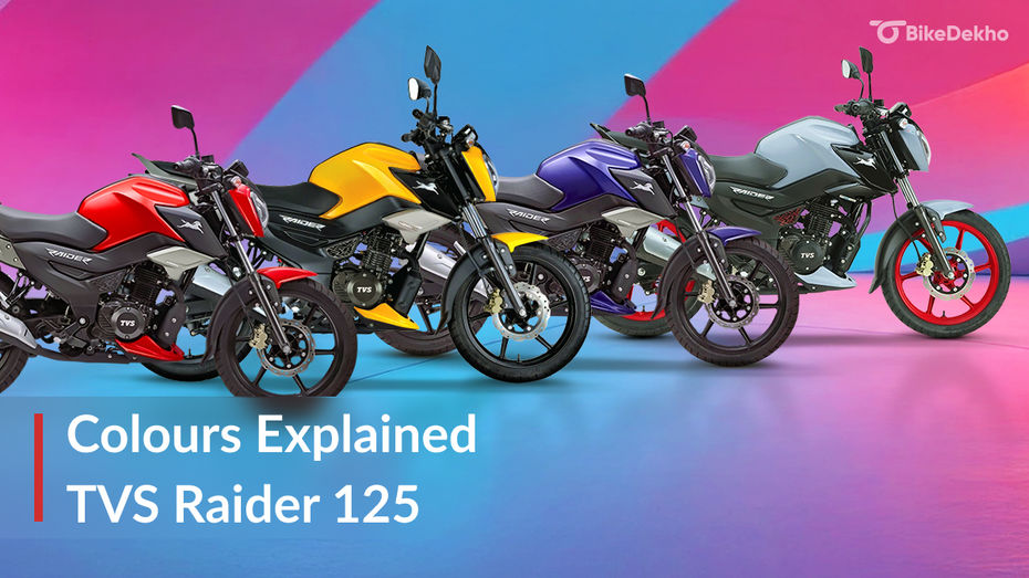 2025 TVS Raider 125 Colours Explained With Prices: Black, Red, Yellow ...