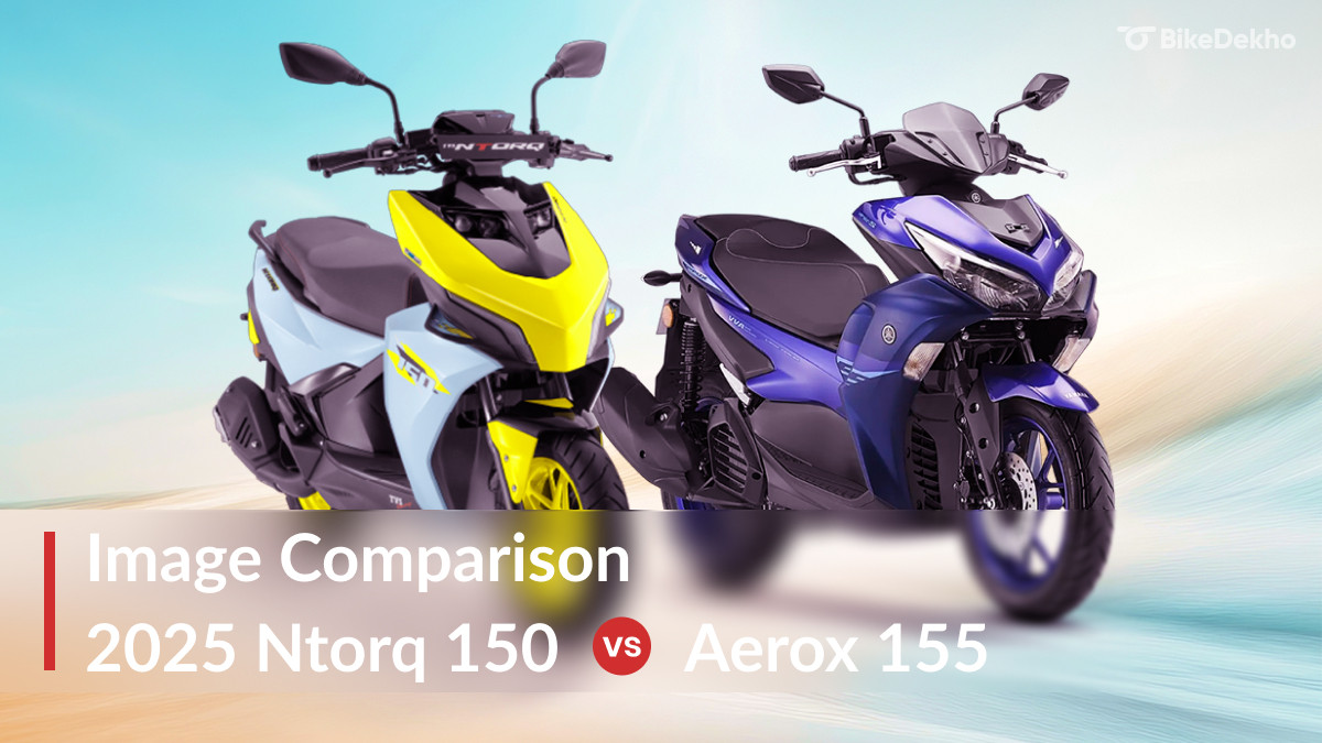 2025 TVS Ntorq 150 vs Yamaha Aerox 155: Image Comparison | BikeDekho