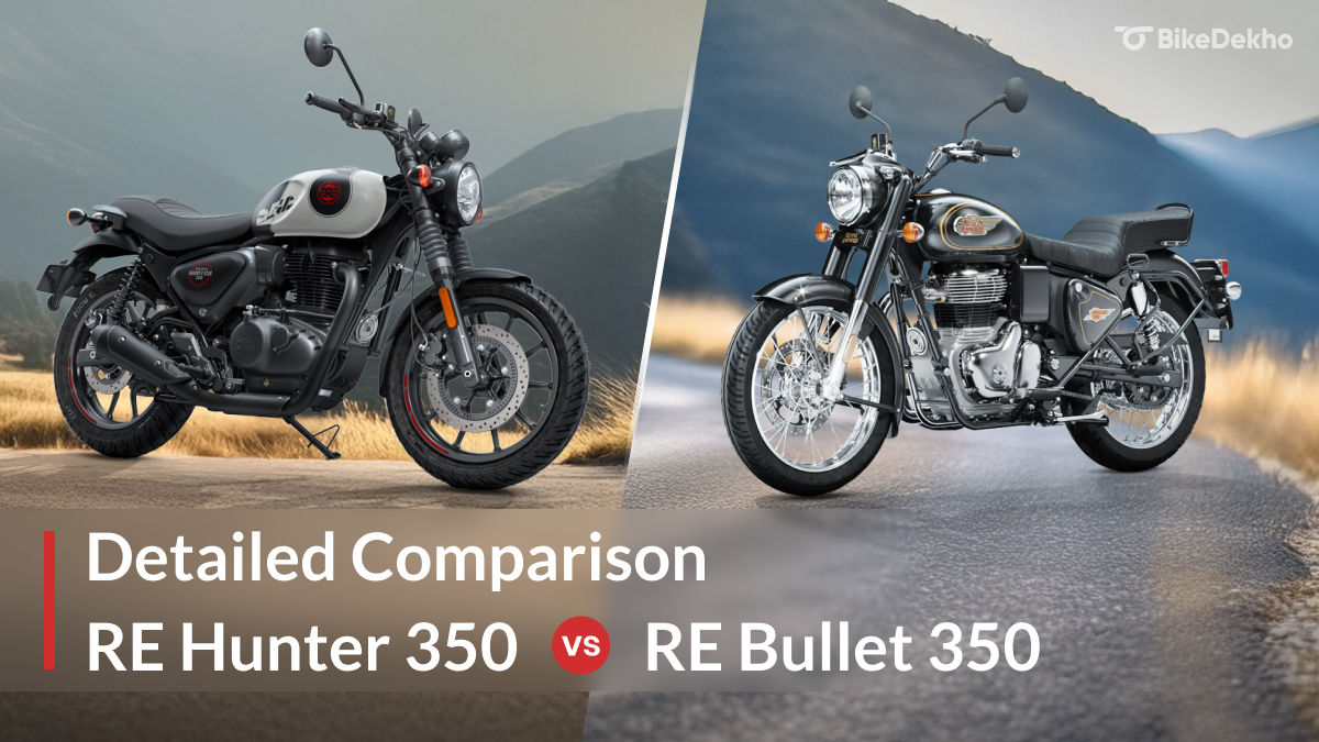 Royal Enfield Hunter 350 vs Royal Enfield Bullet 350: Price, Dimensions ...