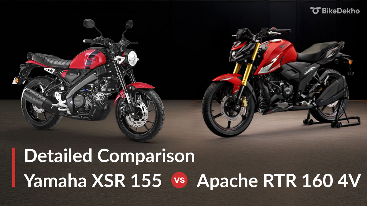 Yamaha XSR155 vs TVS Apache RTR 160 4V: Price, Dimensions, Design ...